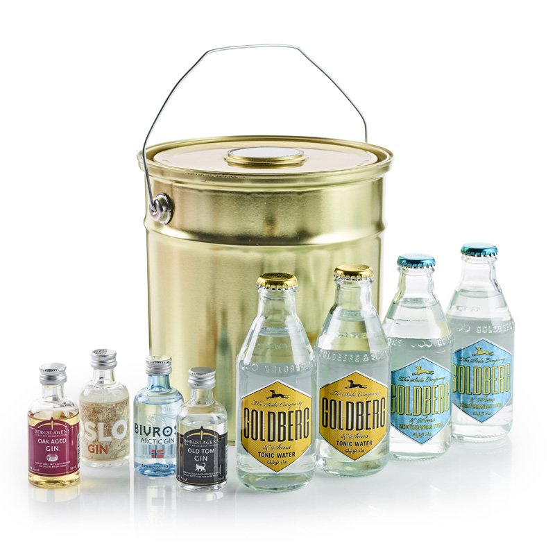 Gin smagning - metalspand med bluetooth højtaler - firmagave